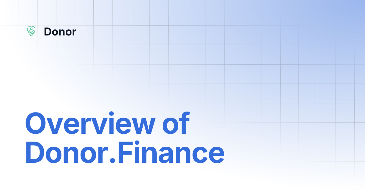 Overview of Donor.Finance | Donor