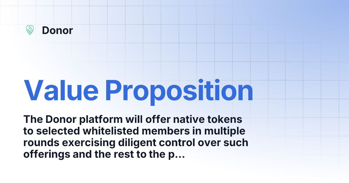 Value Proposition | Donor